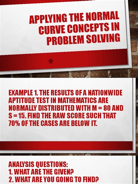 applying the normal curve concepts in problem solving pdf