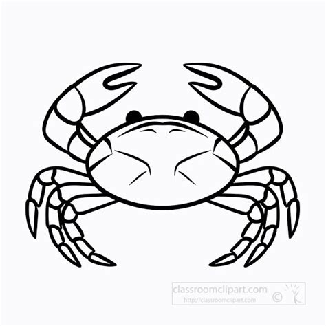 Clipart Crab Outline Animals Cliparts Sea Library Sketch Coloring Page