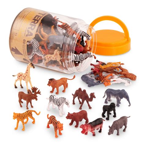 Terra By Battat 60 Pcs Wild Creatures Tube Realistic Mini Animal