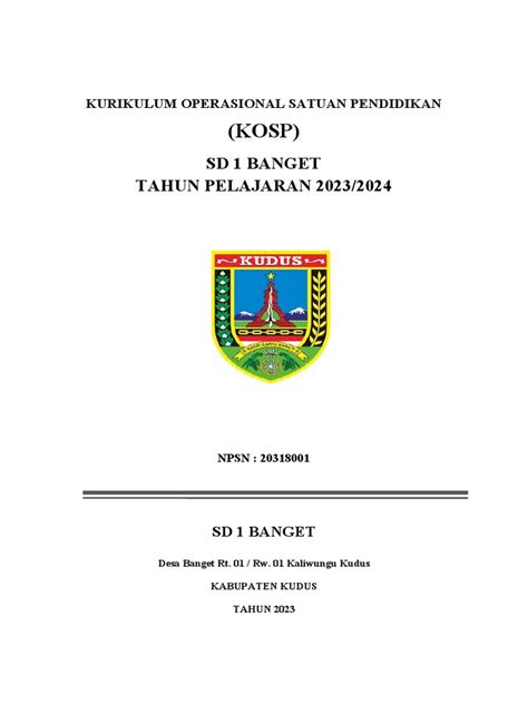 Kosp Sd 1 Banget 2023 2024 Pdf