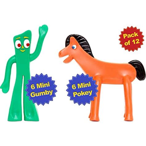 Gumby And Pokey Mini 3 Inch Bendable Figures Pack Of 12