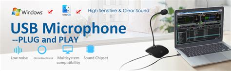 TKGOU USB PC Microphone Ture Plug Play Home Studio USB Computer Microphone With Mute Button