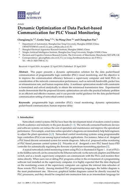 pdf dynamic optimization of data packet based communication for plc