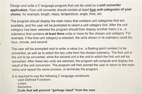 Solved Design And Write A C Language Program That Can Be