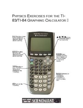 Physics Exercises For The TI 83 TI 84 Graphing Calculator By TheScienceGiant