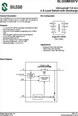 SLG M V Datasheet Silego Technology SLG M Xx Load Switches Are M