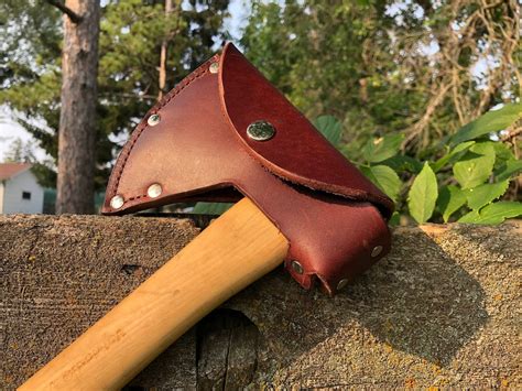 Handmade Leather Axe Head Cover Wear Resistant Hatchet Sheath Made