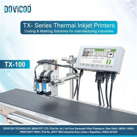 Industrial Thermal Inkjet Printer For Barcode Label Logo Batch Number