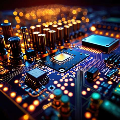 Computer Circuit Board Intricate Electronic Technology For Cpu Processor Stock Illustration