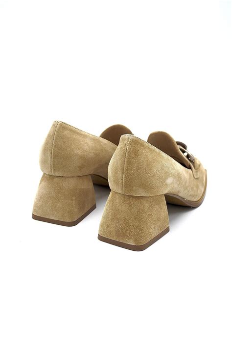Mocassin Camel Laura Bellariva Sur Demi Talon Marine
