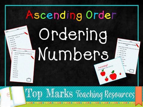 To Be Able To Order And Digit Numbers In Ascending Order Teaching Resources