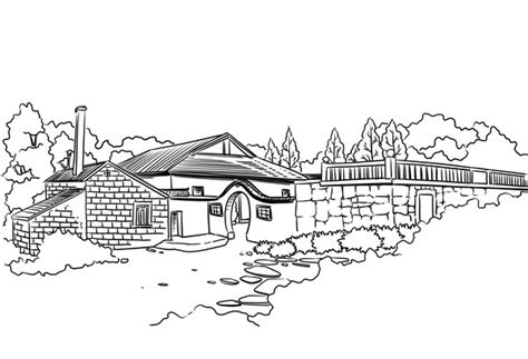 花园别墅简笔画 房子简笔画 花园别墅图片 第3页 大山谷图库