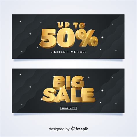황금 세부 사항을 가진 검은 판매 배너 무료 벡터
