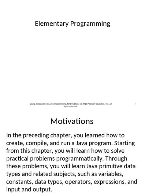 Lecture 2 Elementaryprogramming Pdf Data Type Integer Computer Science