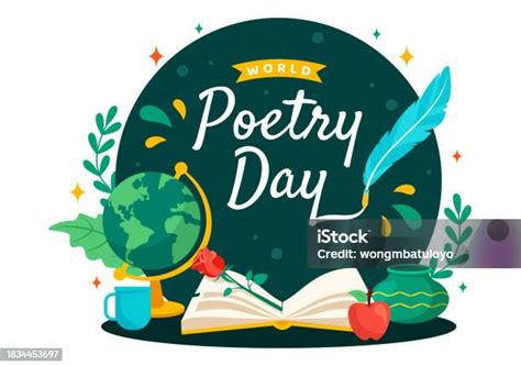 3 월 21 일 세계시의 날 벡터 일러스트 레이 션 깃펜 잉크 종이 타자기 와 책 문학 평면 만화 배경에 쓰기 다이어리에 대한 스톡 벡터 아트 및 기타 이미지 Istock