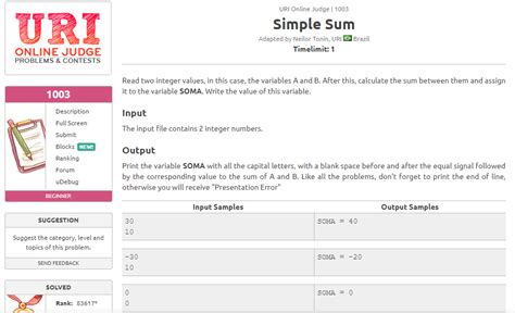 Uri 1003 Simple Sum Solution In C Programming Life
