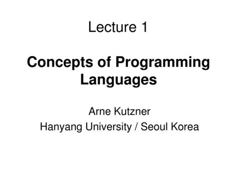 Ppt Concepts Of Programming Languages Powerpoint Presentation Free