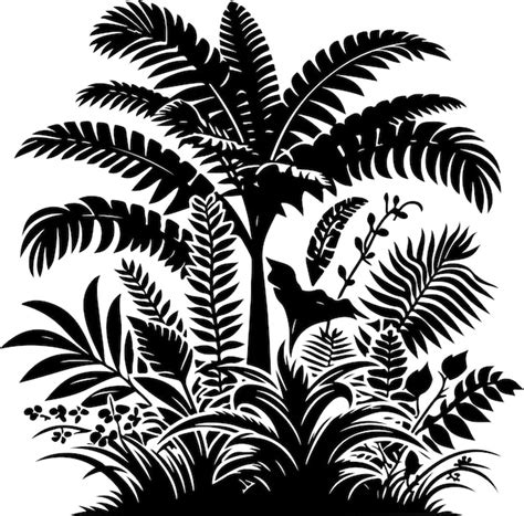 Premium Vector Jungle Tree Tropical Vector Silhouette Illustration