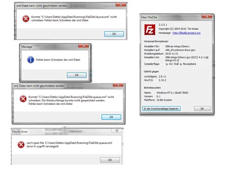 7186 Lots Of Weird Error Warnings Cannot Write Xml Filezilla