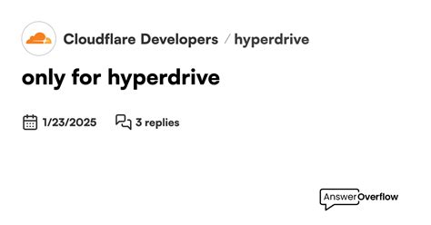 ~~only For Hyperdrive~~ Cloudflare Developers