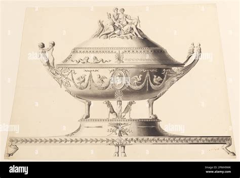 Drawing Design For A Tureen Germany Pen And Ink Brush And Washes 38 8 × 47 4 Cm 15 1 4 ×