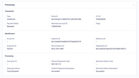 Transaction Processing Details