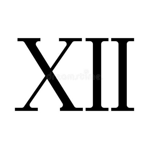 Roman Numeral 12 Number Icon Sign Stock Vector Illustration Of