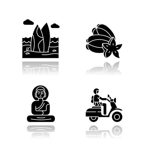 Indonesia Drop Shadow Black Glyph Icons Set 3441801 Vector Art At Vecteezy