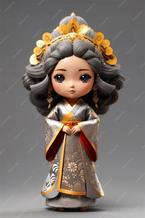 Premium Ai Image A 3d Algorithmic Pattern Makes A Cute Chibi Balinese
