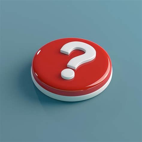 3d Rendered Photos Of Fa Website Button Icon Question Mark On Button With Solid Background