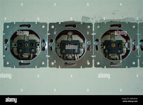 Disassembled Power Socket Installation Of The Power Socket Stock Photo Alamy