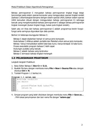 Modul Praktikum Dasar Algoritma Dan Pemograman PDF