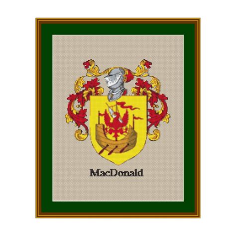 Macdonald Scottish Clan Coat Of Arms Cross Stitch Pattern Etsy