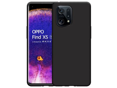 Zwart Rubberen Tpu Skin Case Oppo Find X Hoesje