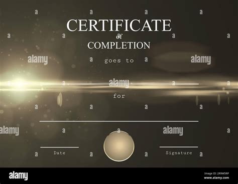 Composition Of Certificate Of Completion Text With Copy Space On