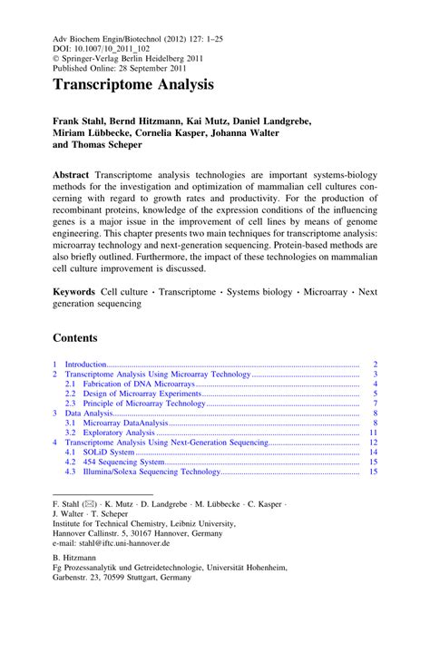PDF Transcriptome Analysis