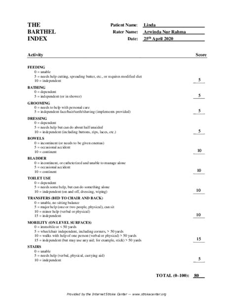 Modified Barthel Index