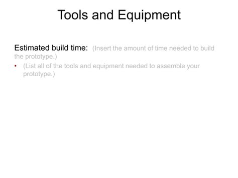 Prototype Build Procedure Template Ppt