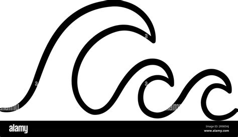 Doodle Sea Wave Icon Hand Drawn Simple Wavy Line Sea Storm Scribble Icon Ocean Water Flow