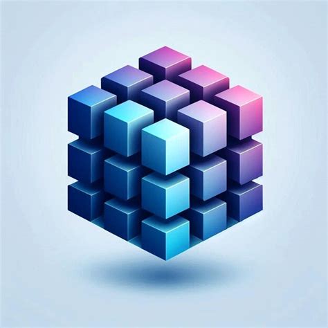 Logo Type Vibrant 3d Geometric Cube In Gradient Neon Colors Perfect For Futuristic Designs