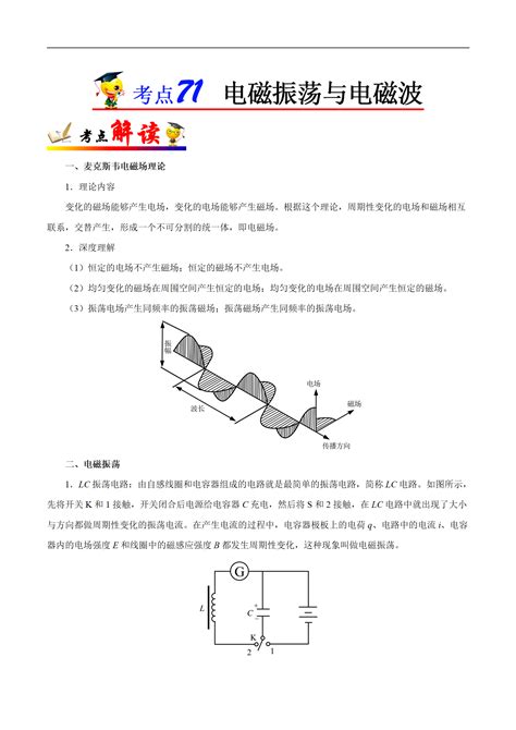 高中物理 考点71 电磁振荡与电磁波 知乎