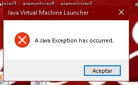 Eclipse Error Al Ejecutar Jar A Java Exception Has Occurred Stack