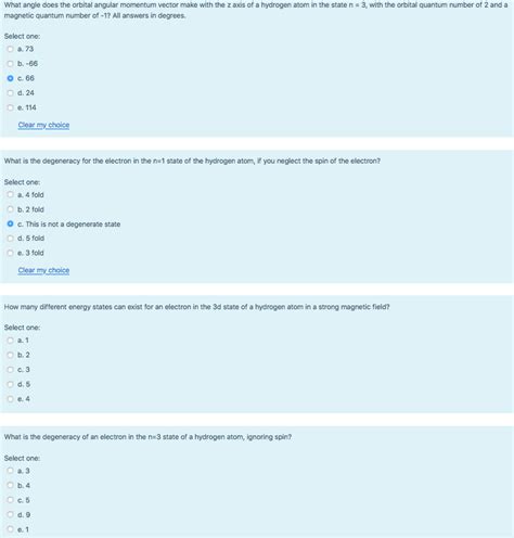 Solved What Angle Does The Orbital Angular Momentum Vector