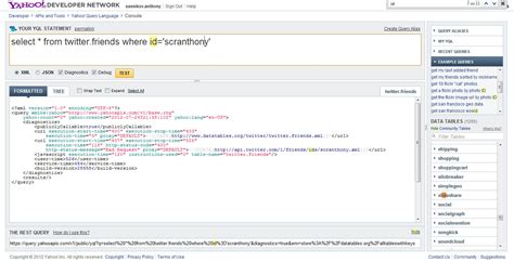 Oauth Yql Empty Result On Getting Friends List For Private Twitter Account Stack Overflow