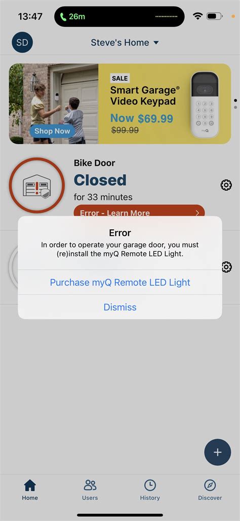 Myq App Stopped Opening Door And Throws This Error Wtf I Need To