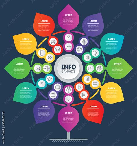 Business Presentation Or Info Graphics Concept With 12 Steps And 24 Icons Template Of