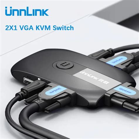 2x1 Vga Kvm Switch Box Selector With Extender 2 Ports Usb 2 0 Sharing Monitor Mouse Keyboard For