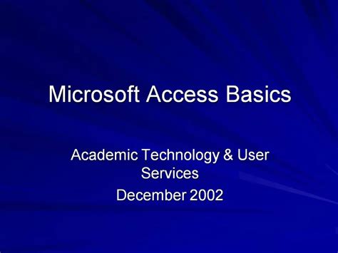 ppt microsoft access basics powerpoint presentation free download