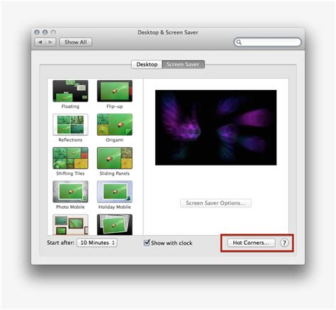 Hot Corners Macos System Preferences Screen Saver 782x693 Png