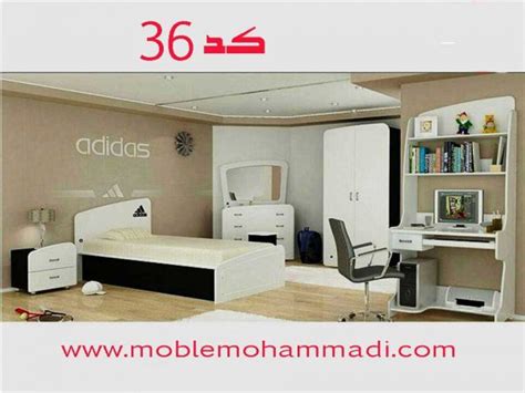 سرویس خواب جوان و نوجوان کد 36 شامل تخت کمد پاتختی میزتحریر دراور قاب